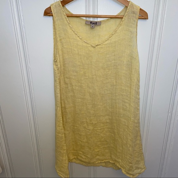 Flax | Dresses | Flax Yellow Linen Sleeveless Dress | Poshmark